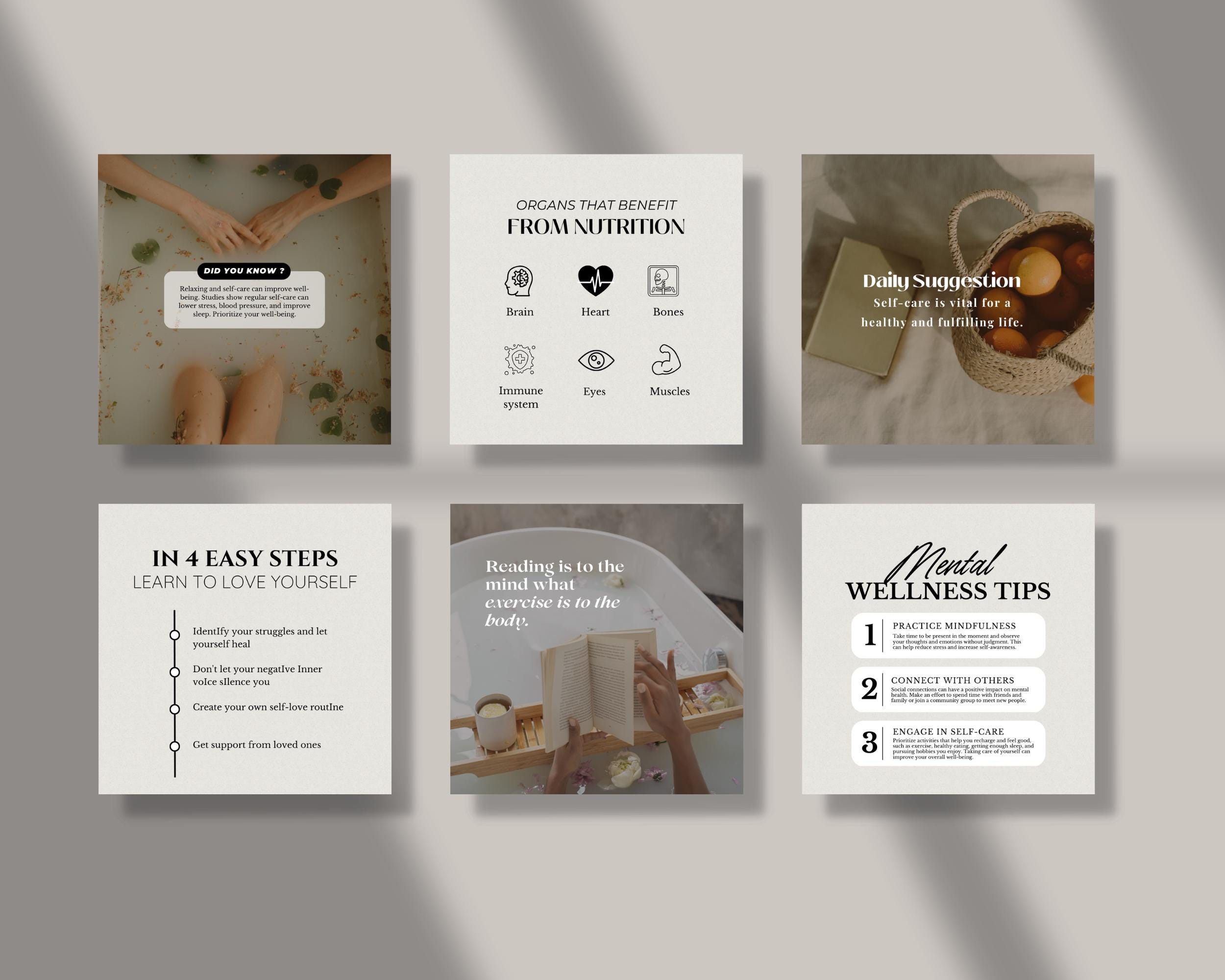 Health and Wellness Coach Instagram Posts, Social Media Mindfulness ...