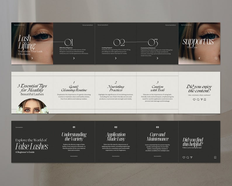 Lash Tech Luxury Instagram Post Templates, Lash Artist Branding, Lash ...