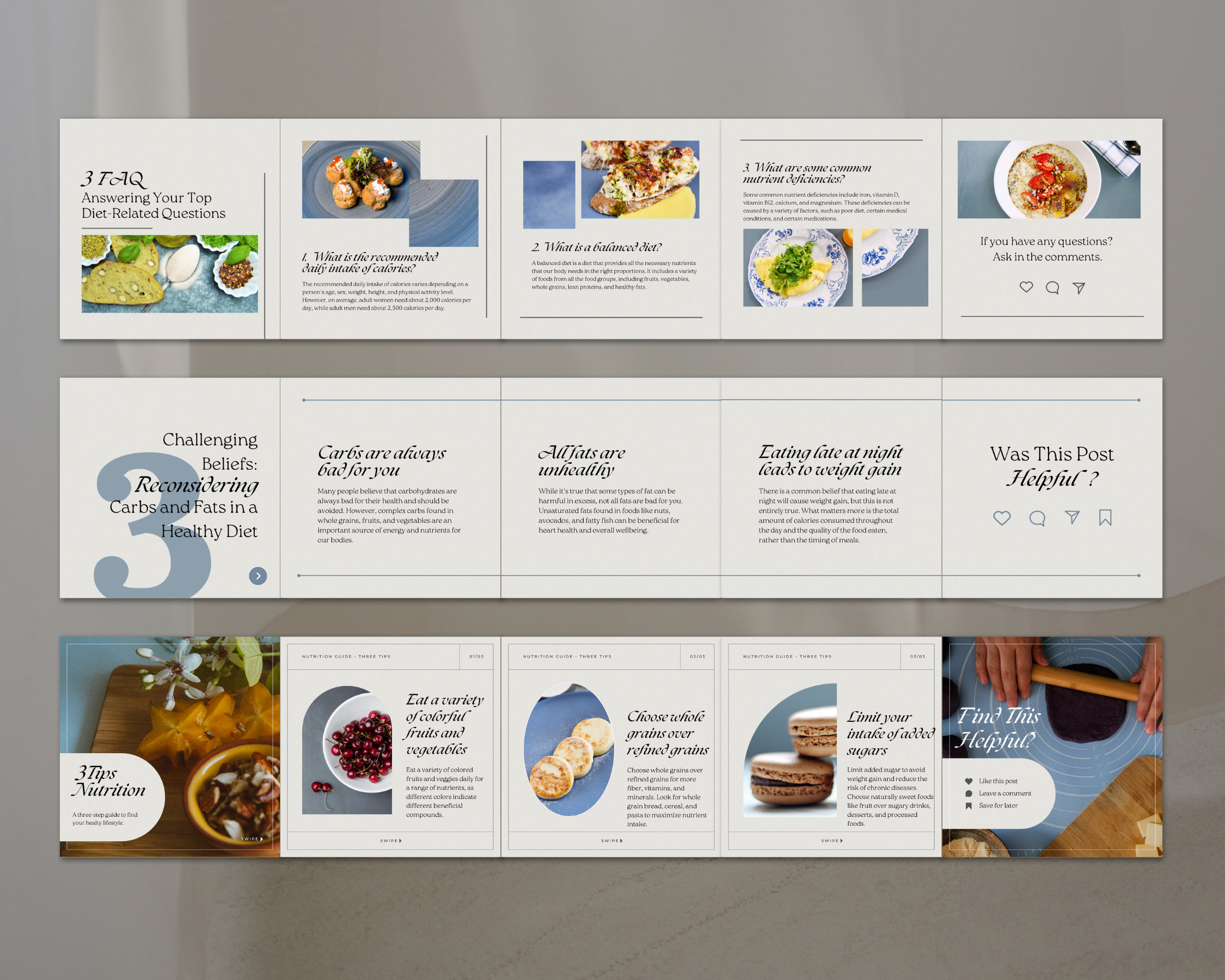 Nutrition Coach Aesthetic Instagram Post Templates, Dietician Social ...