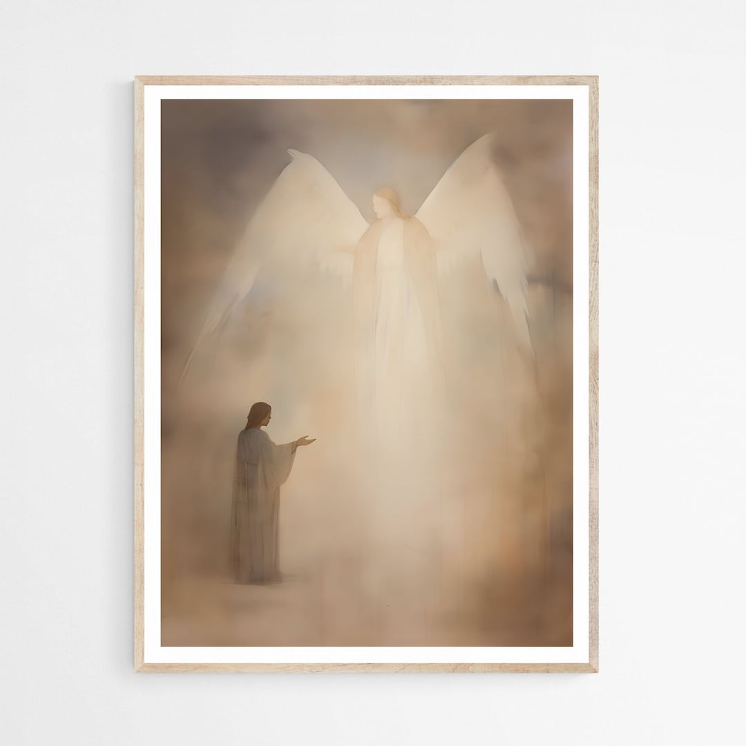 Angel Gabrielle Appearing to Mary Nativity Art DIGITAL DOWNLOAD, Bible ...