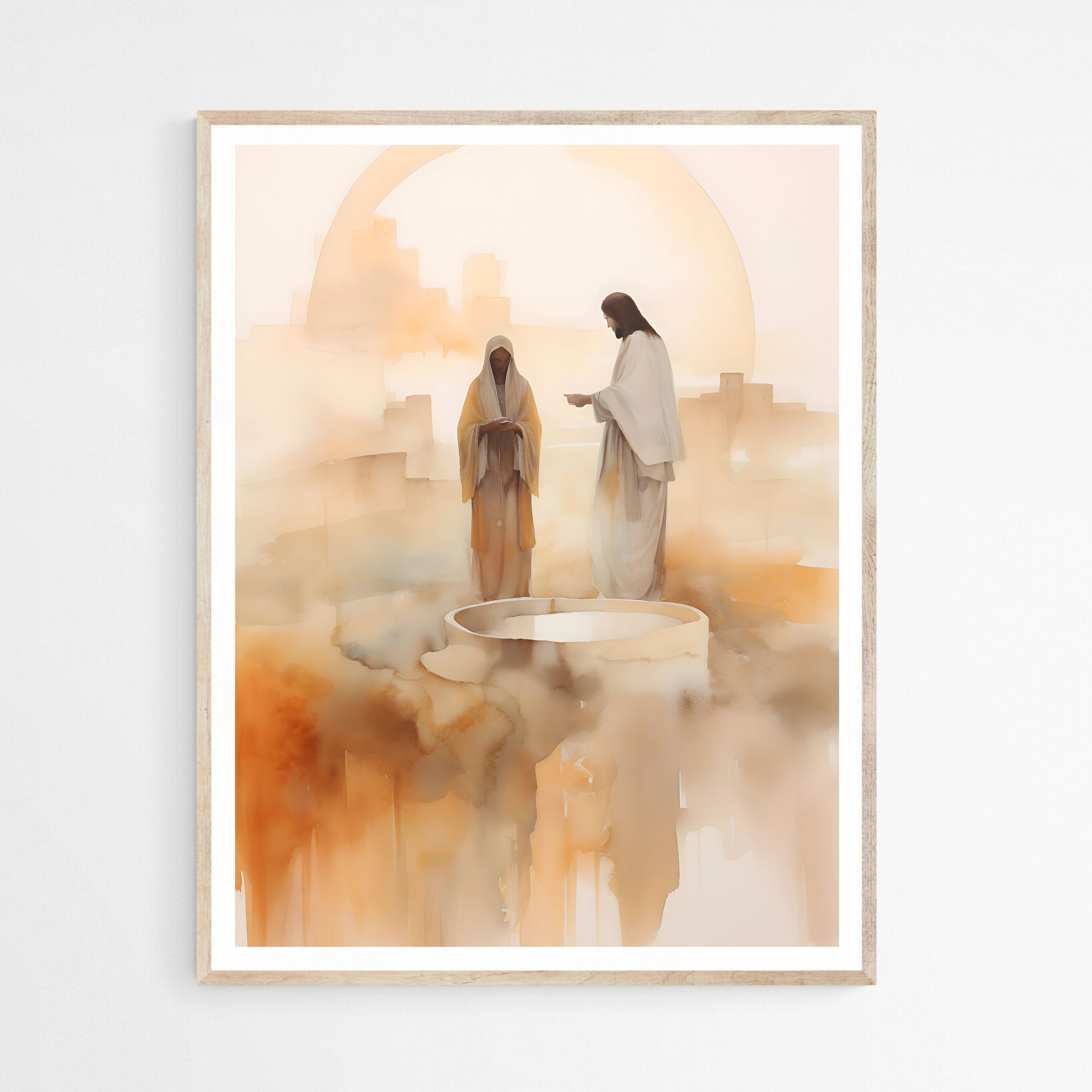 Woman at the Well DIGITAL DOWNLOAD, Samaritan Woman, Modern Jesus Bible ...