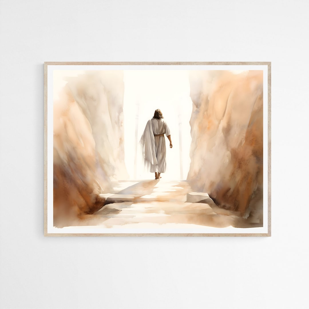 Jesus is Risen DIGITAL DOWNLOAD, Watercolor Wall Art, Modern Jesus ...
