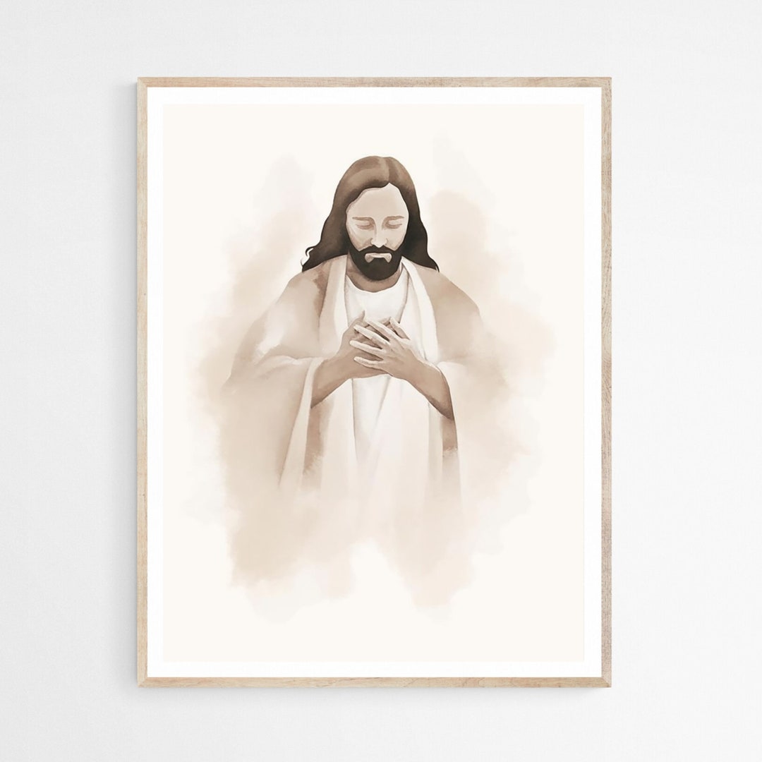 Jesus Portrait DIGITAL DOWNLOAD, Watercolor Wall Art, Modern Jesus ...