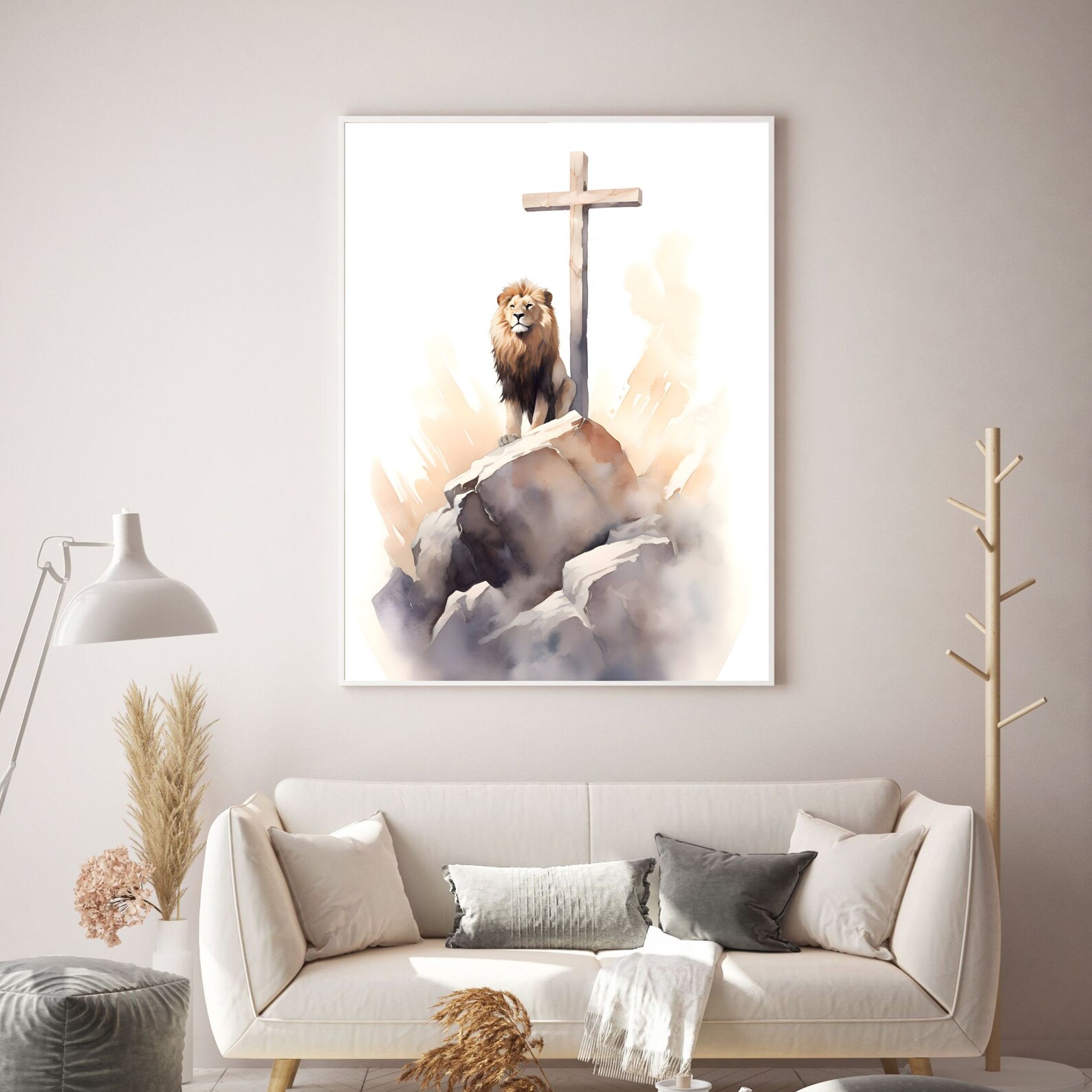 The Lion of Judah DIGITAL DOWNLOAD, Printable Wall Art, Modern Bible ...
