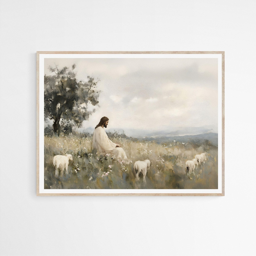 Lord is My Shepherd DIGITAL DOWNLOAD, Christian Neutral Muted Wall Art ...