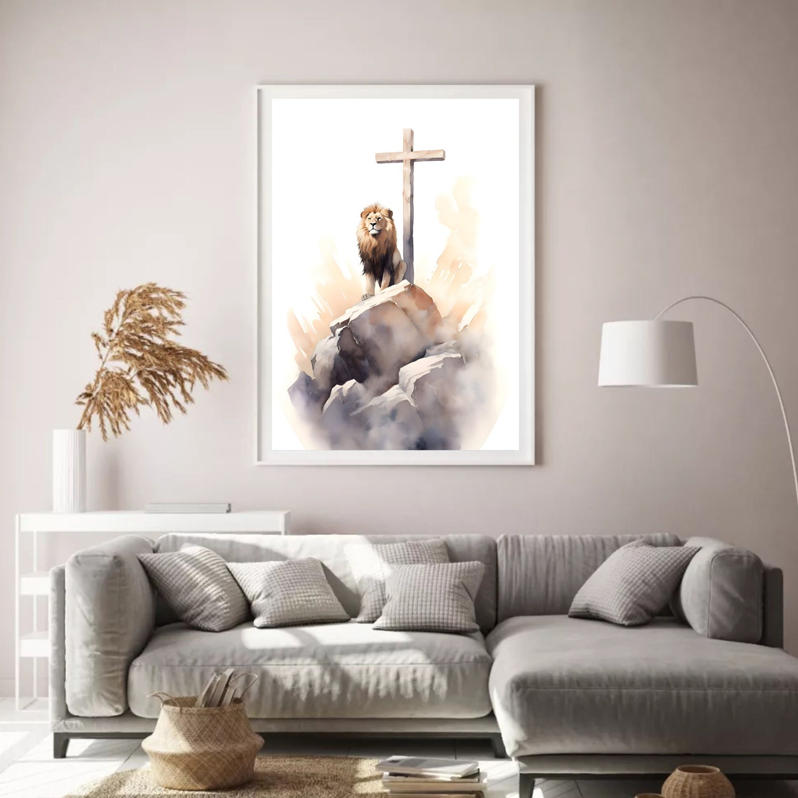The Lion of Judah DIGITAL DOWNLOAD, Printable Wall Art, Modern Bible ...