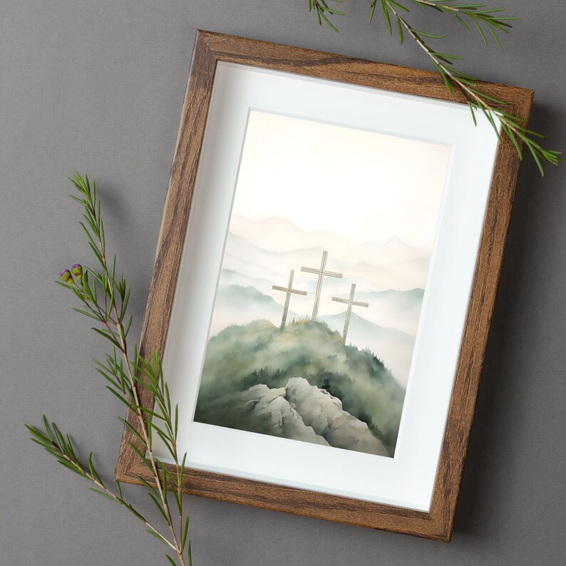 Drei Kreuz Leidenschaft DIGITAL DOWNLOAD, religiöse druckbare Wandkunst ...