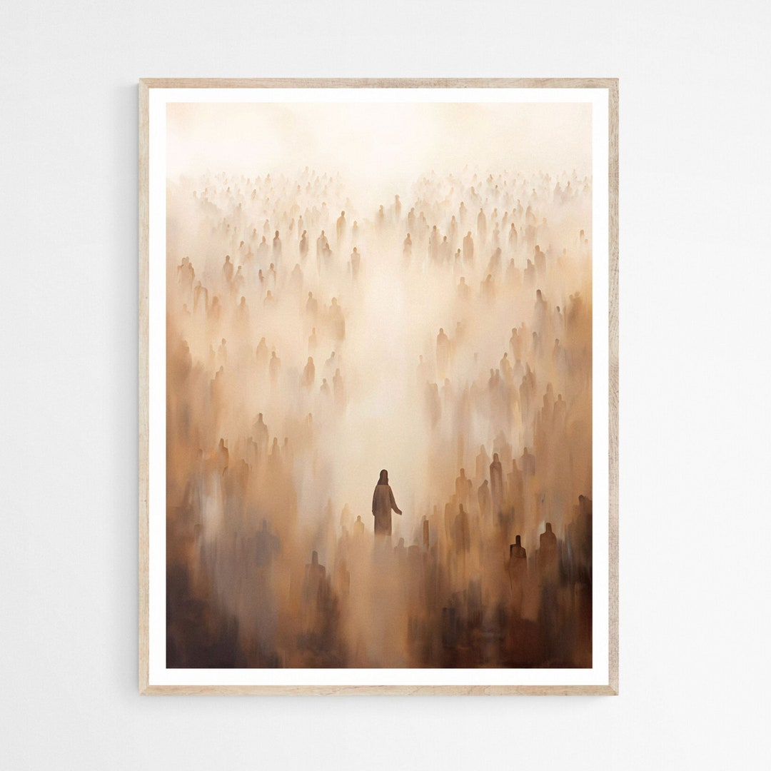 Jesus Feeds the 5000, DIGITAL DOWNLOAD, God Provides, Watercolor Wall ...