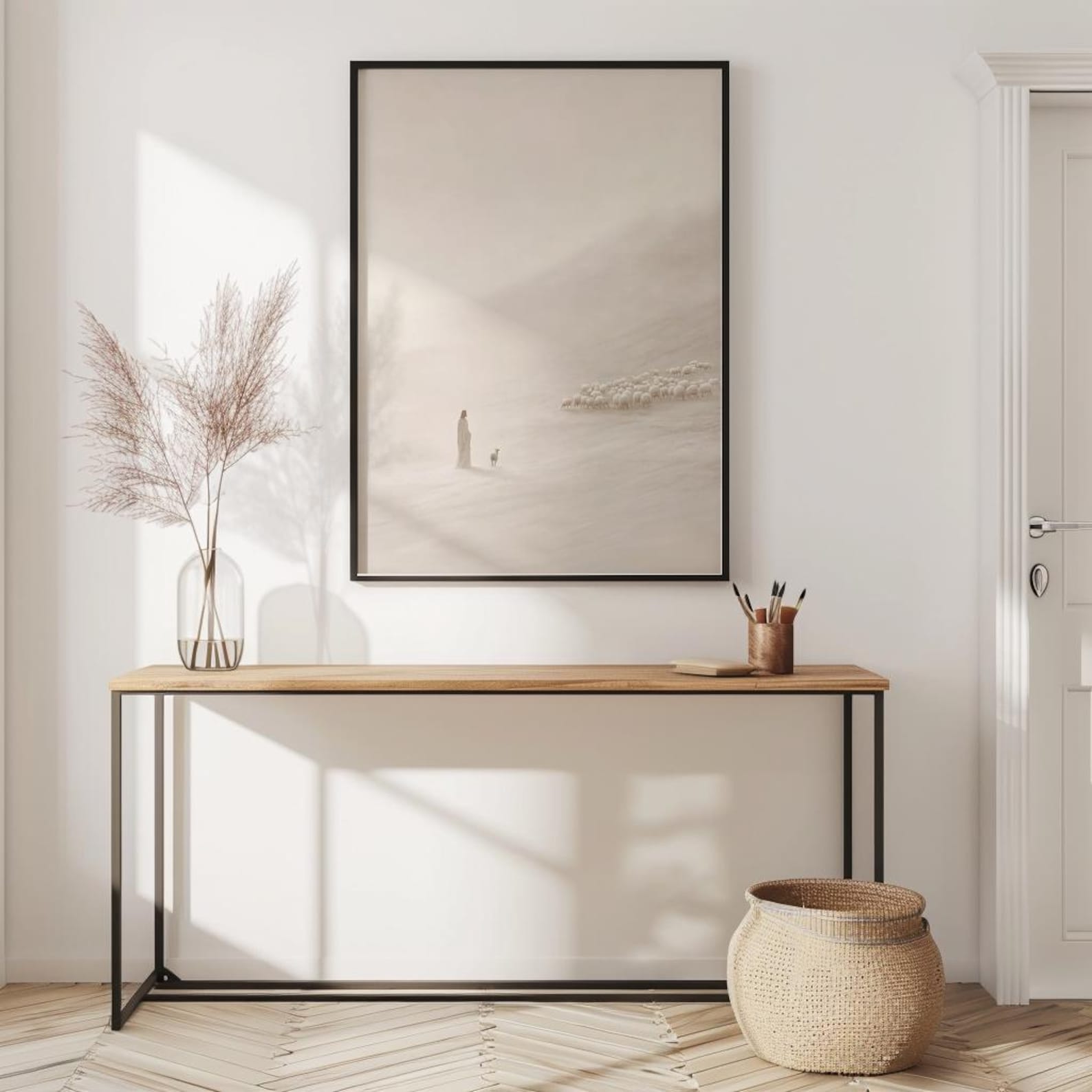 Faithful Shepherd, Jesus Leaves the 99 PRINTED POSTER, Minimalist ...
