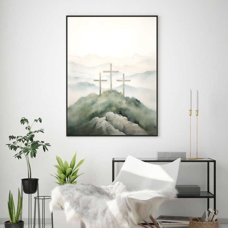 Drei Kreuz Leidenschaft DIGITAL DOWNLOAD, religiöse druckbare Wandkunst ...