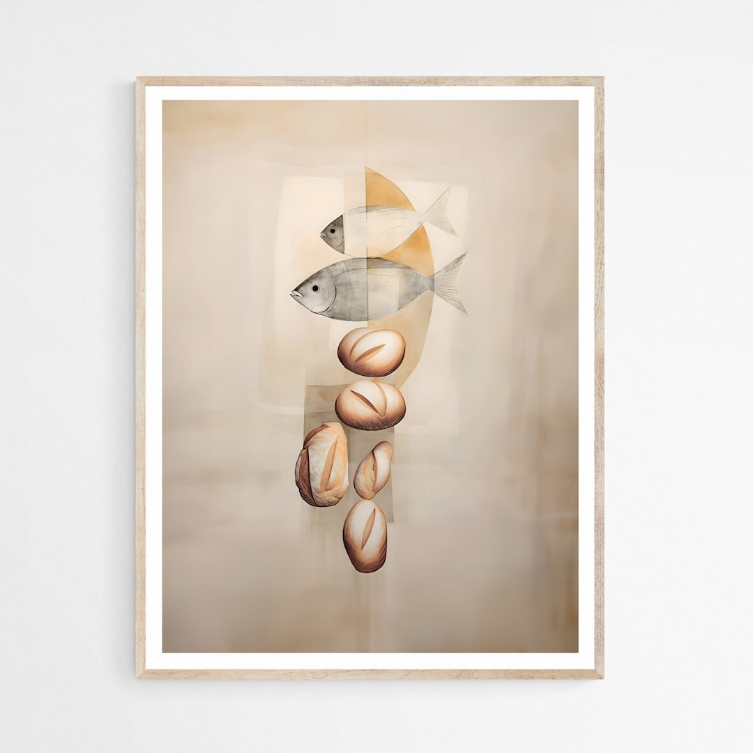 2 Fish and 5 Loaves DIGITAL DOWNLOAD, Bible Verse Printable Wall Art ...