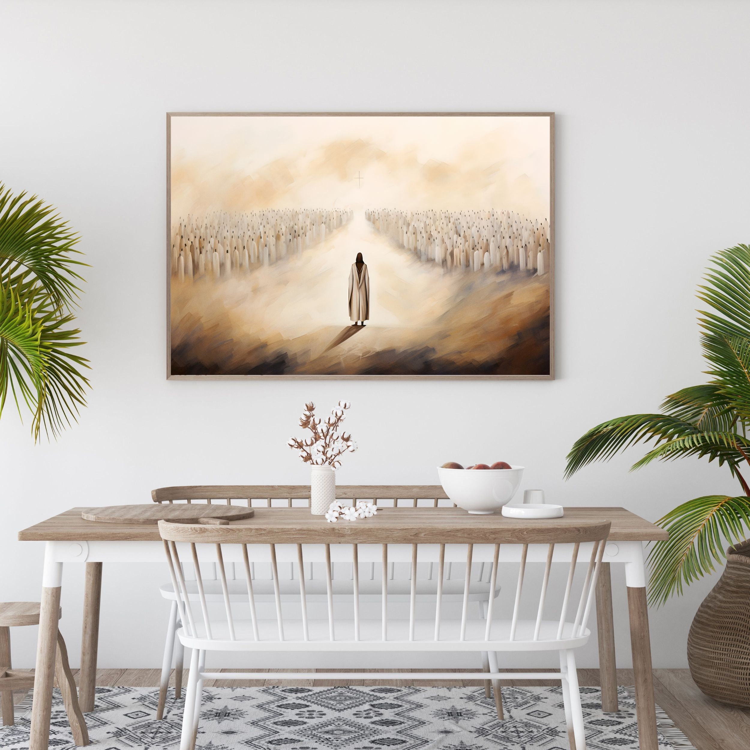 Jesus Feeds the 5000, DIGITAL DOWNLOAD, God Provides, Watercolor Wall ...