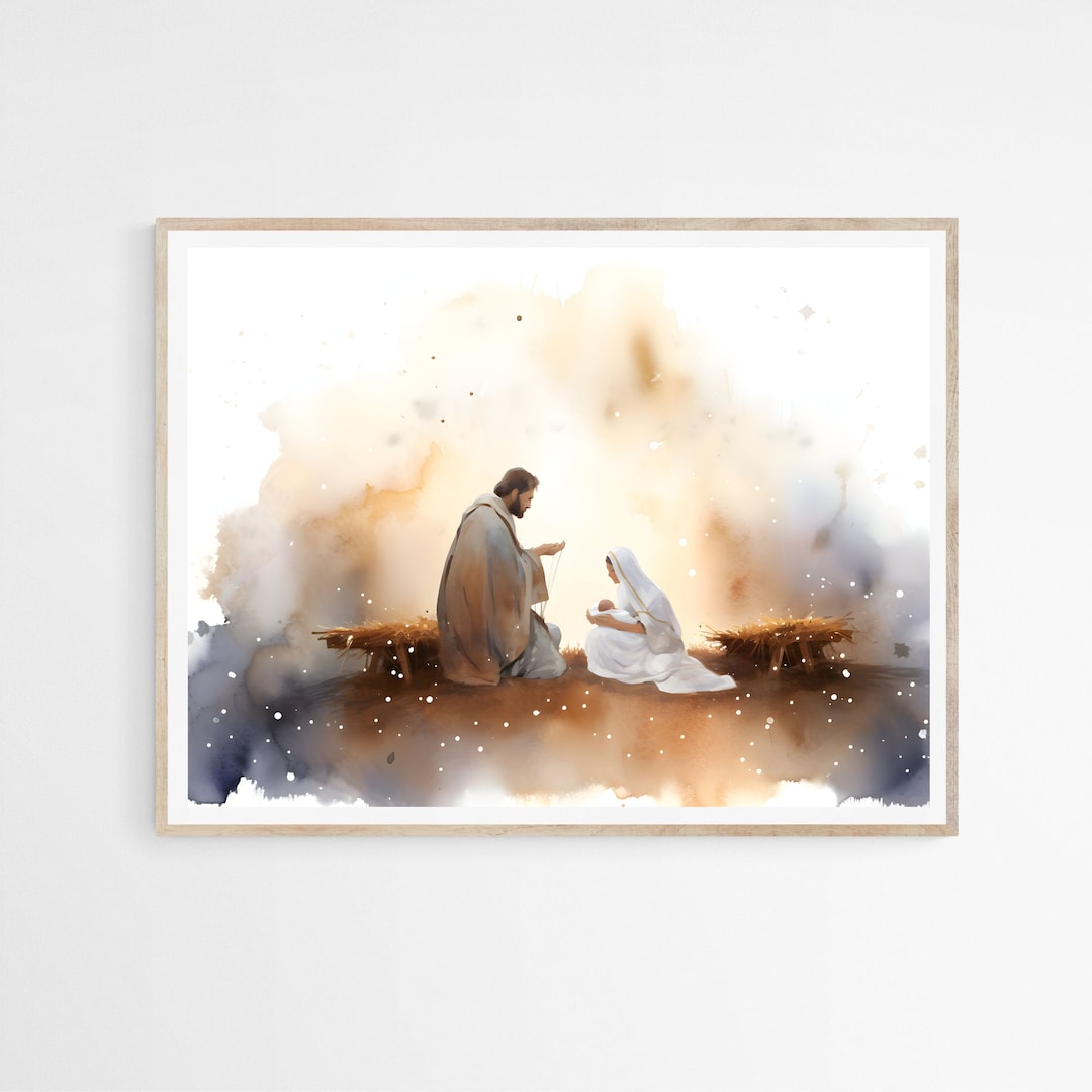 Nativity Scene Birth of Jesus DIGITAL Download,christmas Printable Wall ...