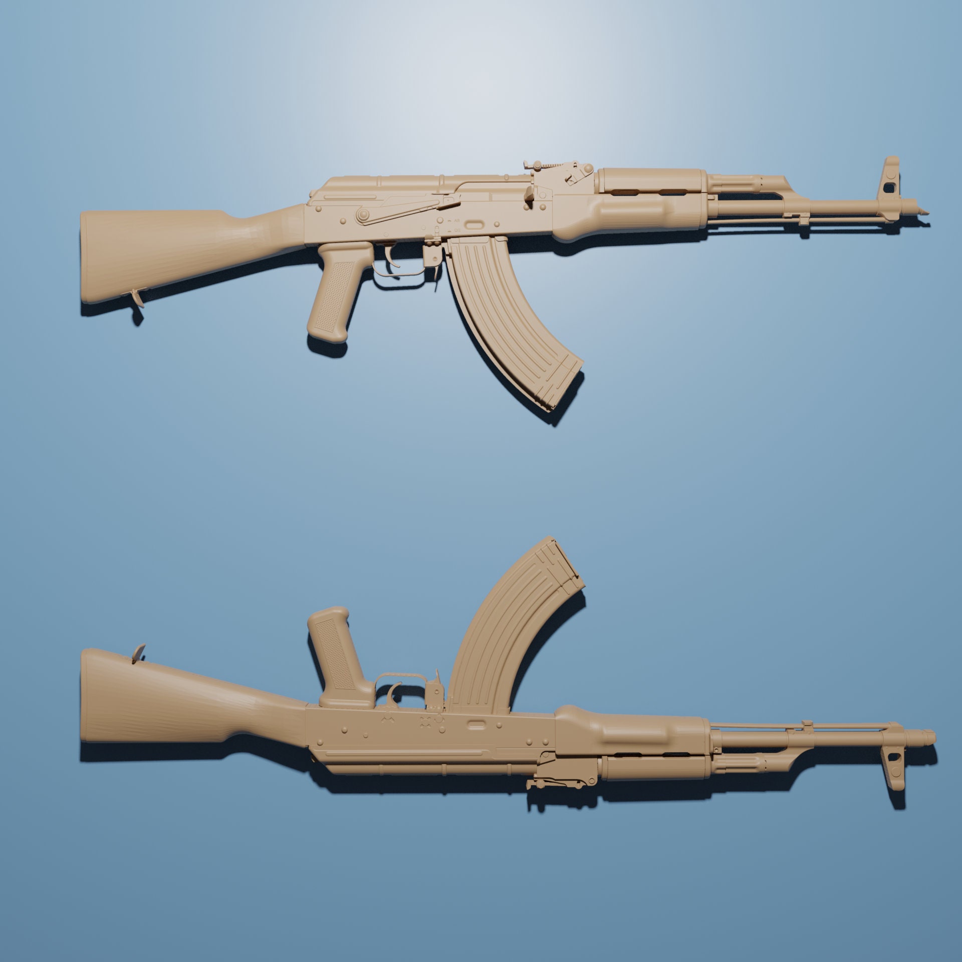 AK47 Relief Design STL File: CNC Router Engraver, Artcam, Aspire Wood ...