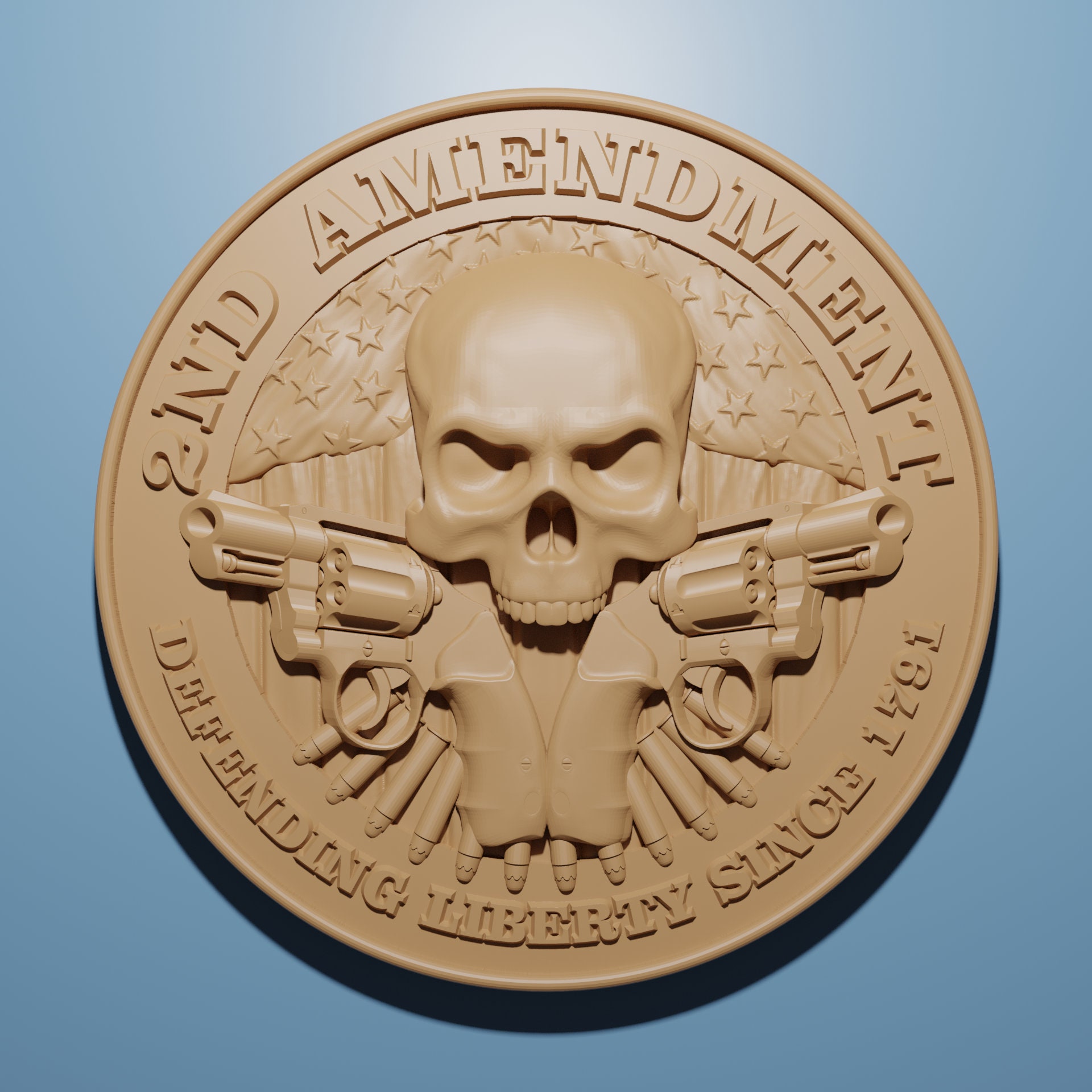 2nd Amendment Defending Liberty Since 1791 Relief STL, CNC Router ...