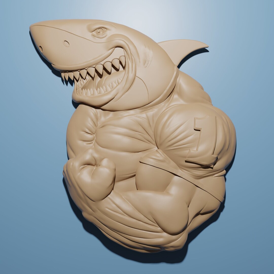 Shark Relief Design STL File for CNC Machines Bold Wood Wall Decor CNC ...