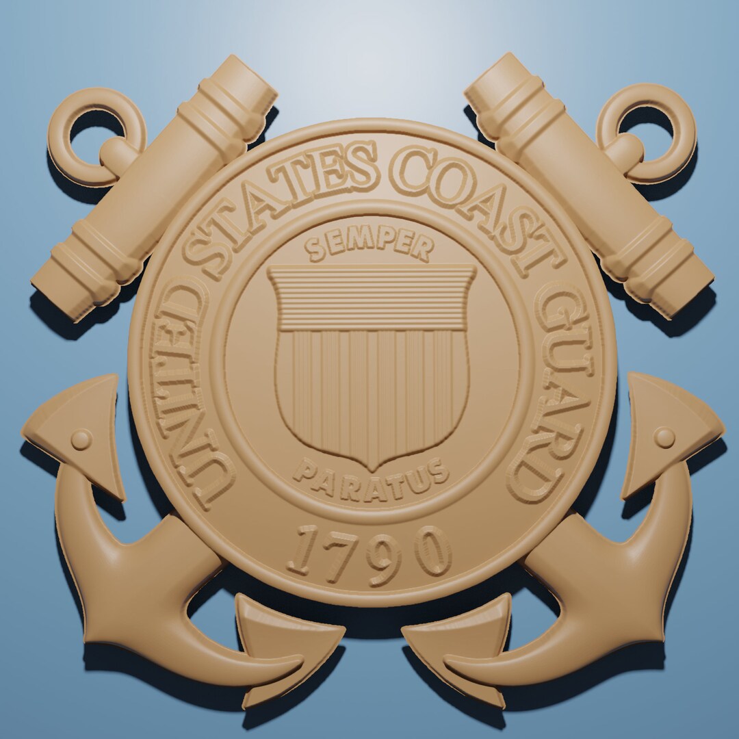 USA Coast Guard Emblem Wall Art STL File for CNC Router Engraver ...