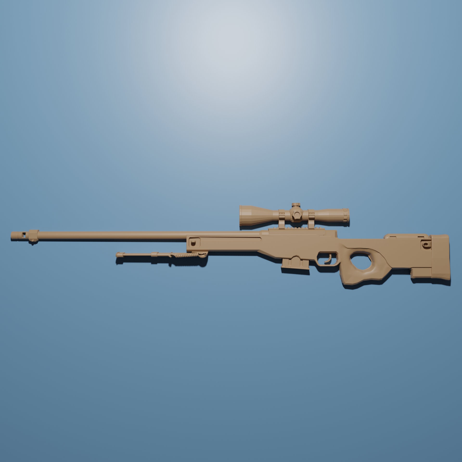 Precision AWP Gun 3D STL File for CNC Wood Carving Ideal for Artcam ...