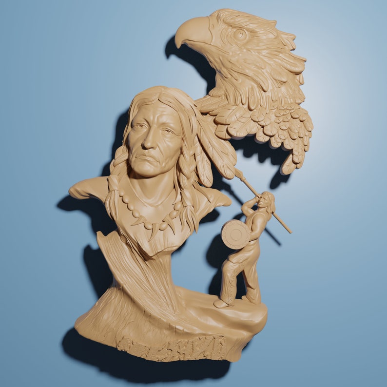 Indian Eagle Relief Design STL File for CNC Router Engraver, Artcam and ...