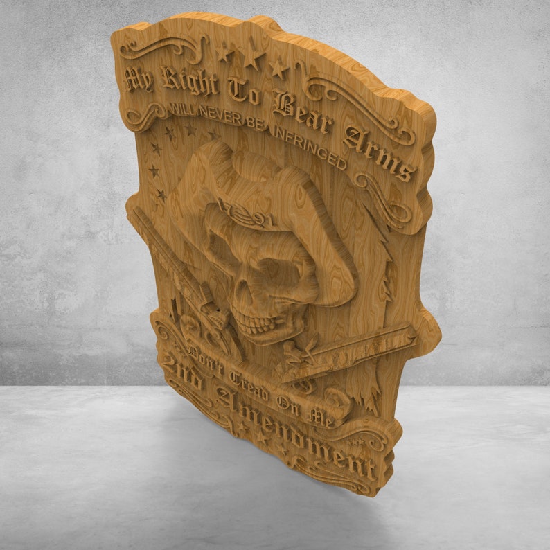 American 2nd Amendment Emblem Relief STL File, CNC Router Engraver ...