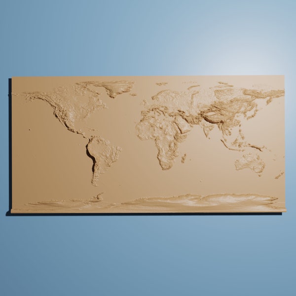 Cnc Stl File World Map - Etsy