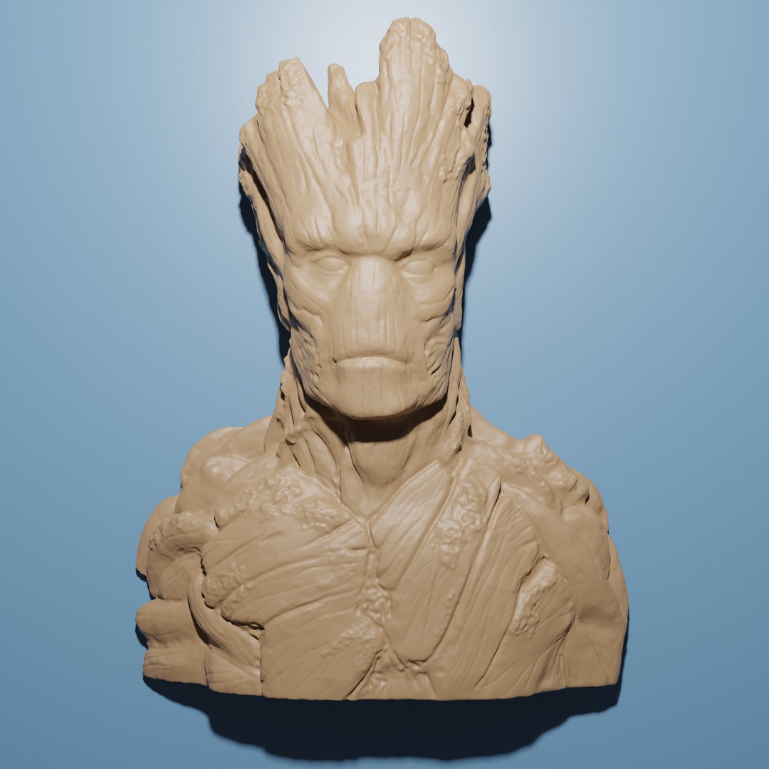 Groot Inspired CNC STL File Detailed Wood Carving Design for Artcam ...