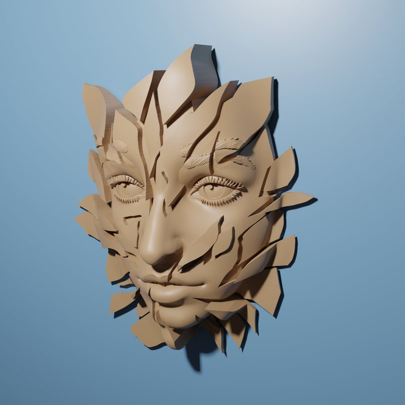Artistic Woman Head Relief STL File CNC Router Engraver Wooden Wall Art ...