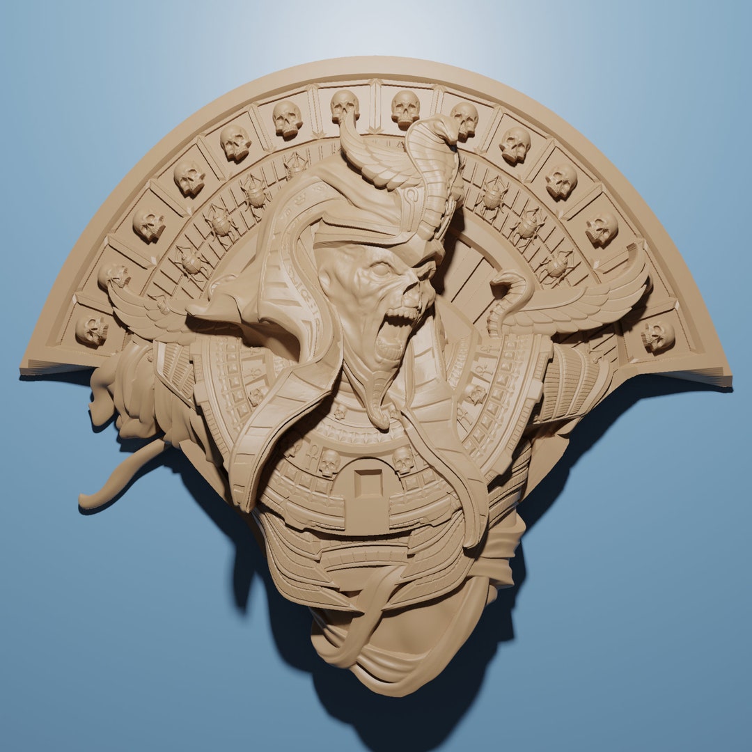 Egyptian Mummy Design STL File, CNC Router Engraver Art, 3D Relief Wall ...