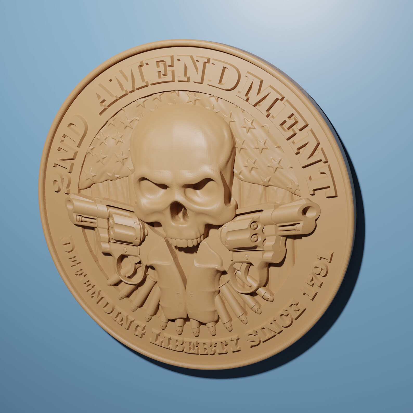 2nd Amendment Defending Liberty Since 1791 Relief STL, CNC Router ...
