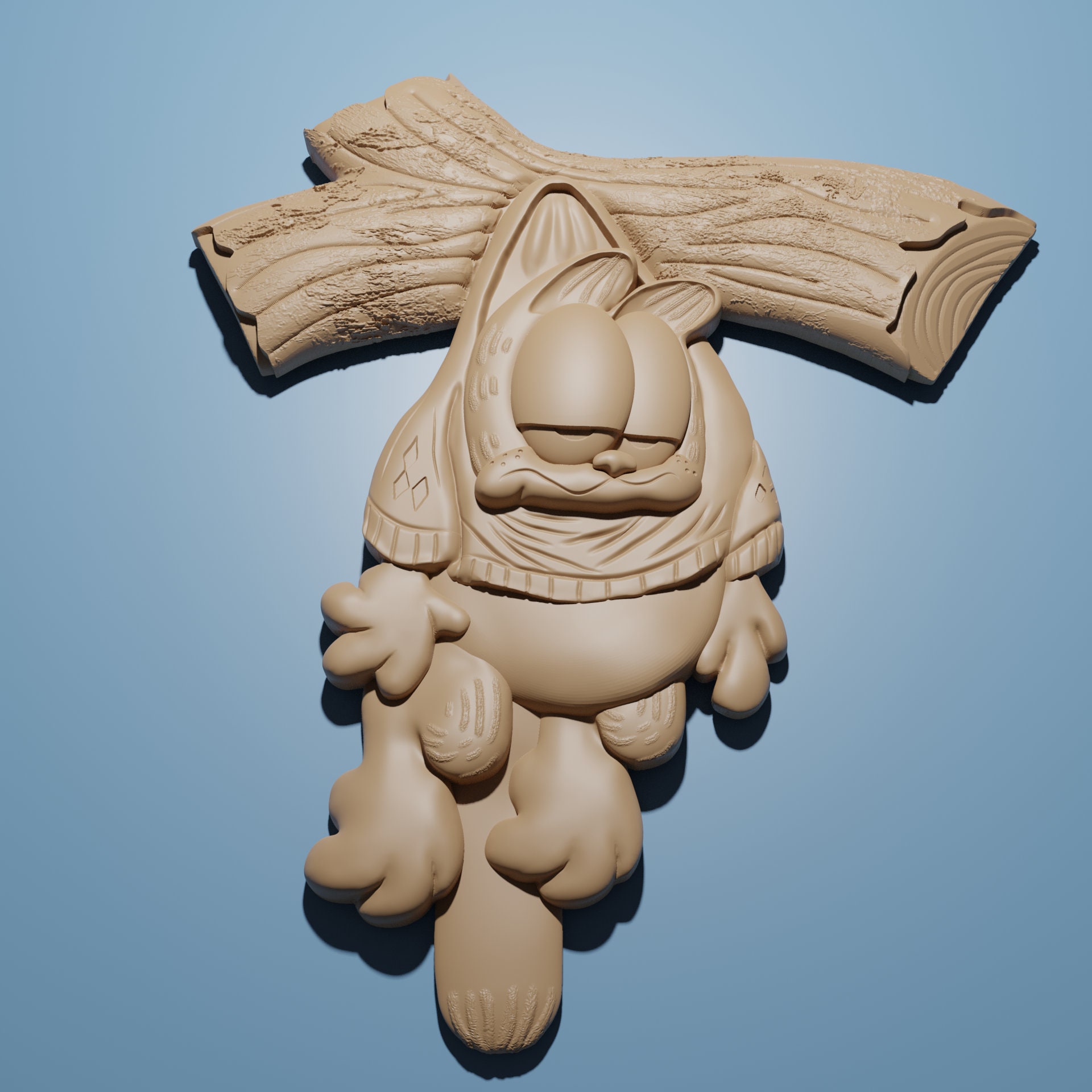 Garfield Relief Design STL File for CNC Machines Whimsical - Etsy