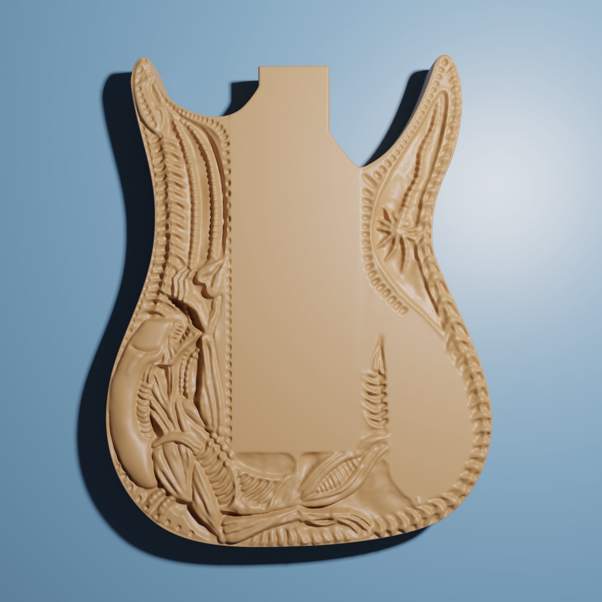 Alien Guitar Relief Design STL File for CNC Router Engraver, Artcam and ...