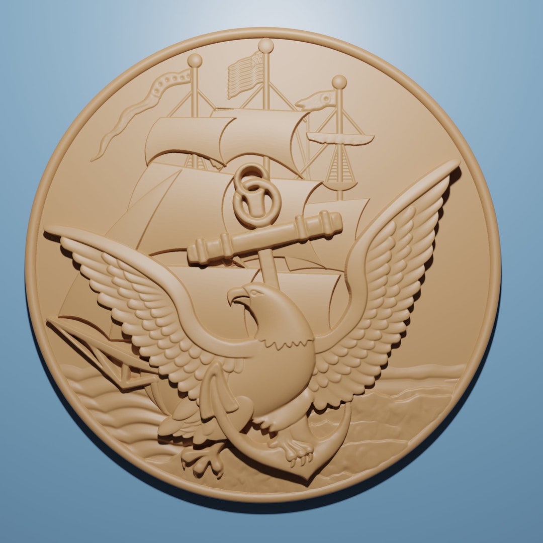 USA Dept. of Navy Emblem Wall Art STL File for CNC Router Engraver ...