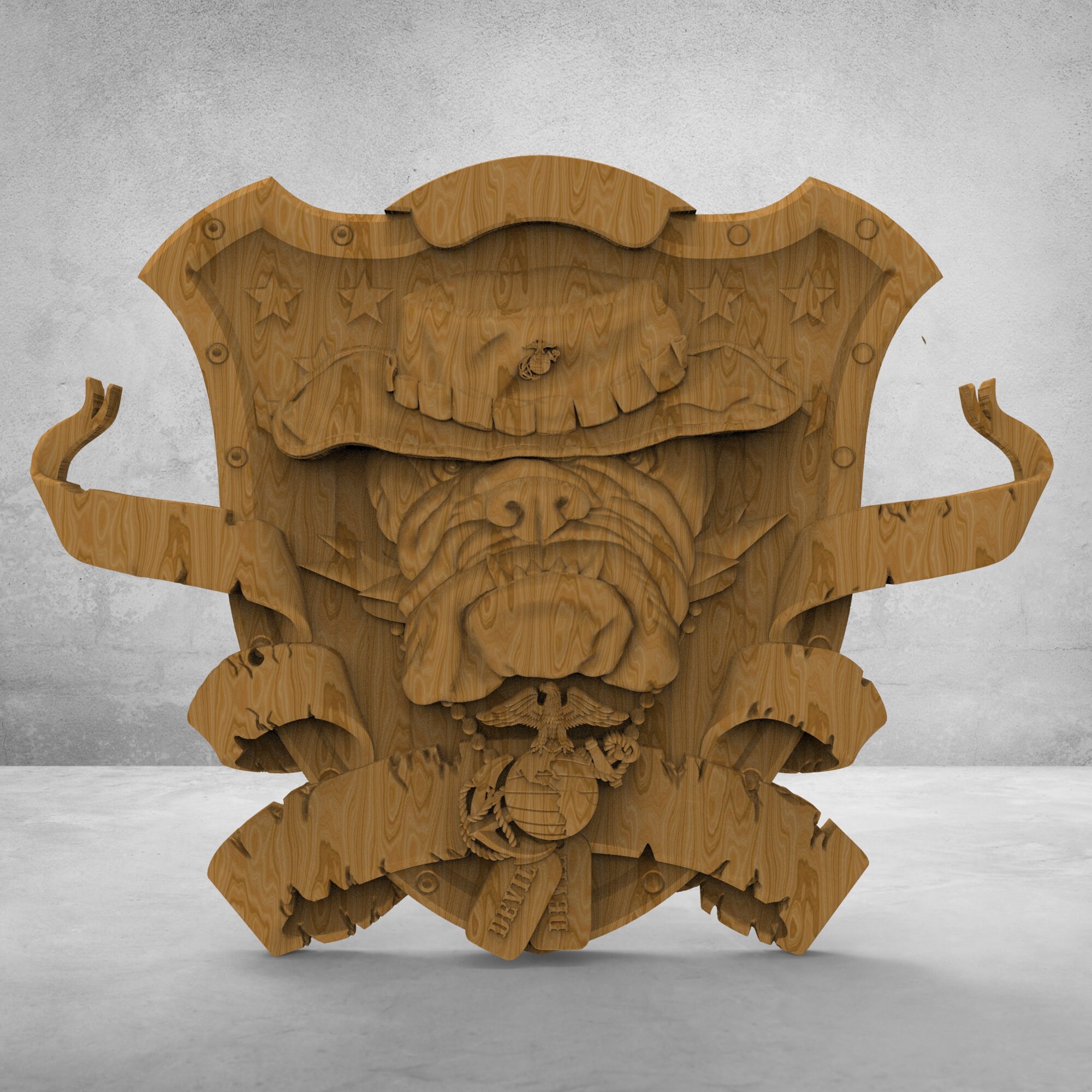 US Devil Dogs Relief Design STL File for CNC Machines Marine Corps Wall ...