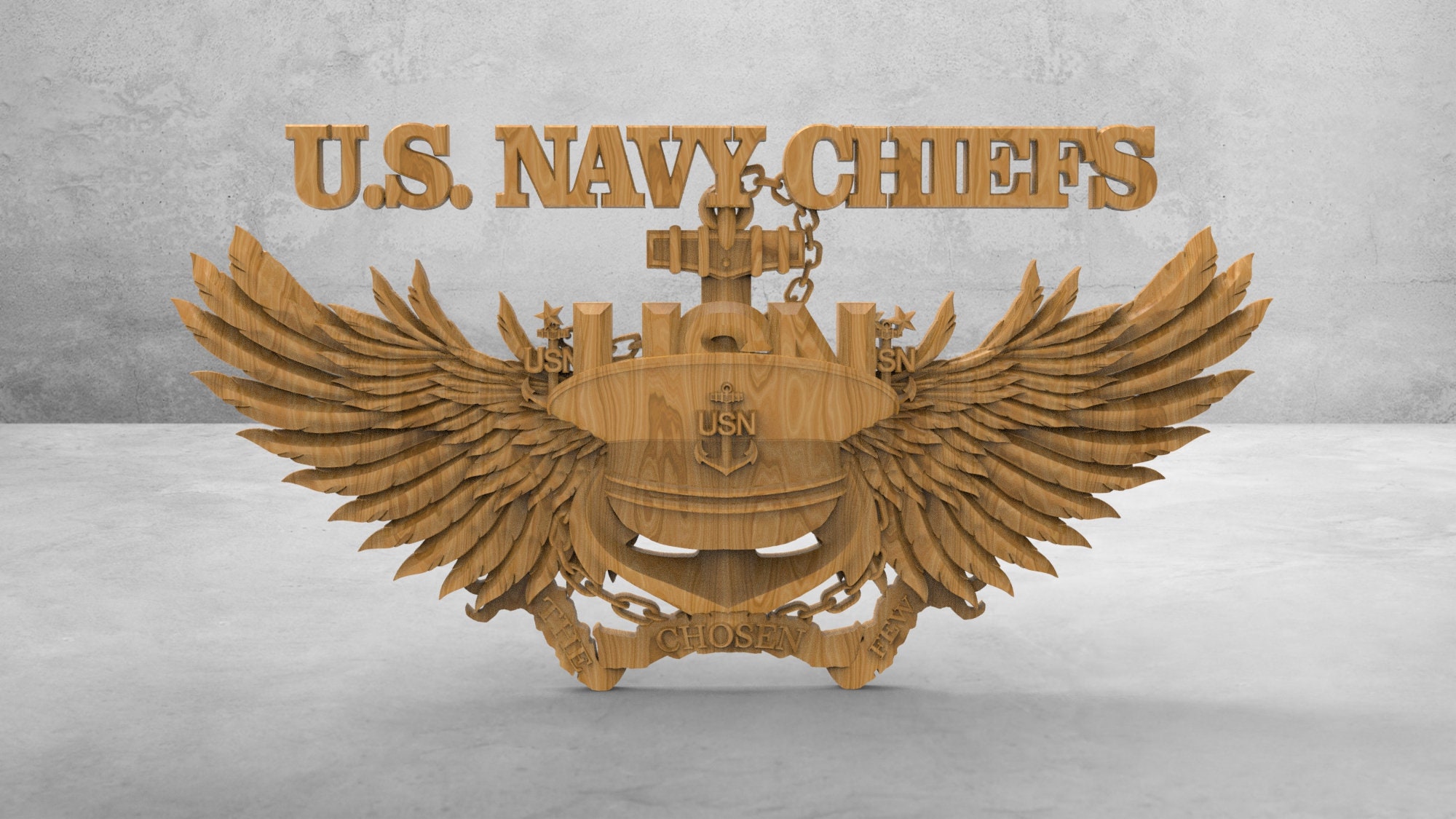 U.S. Navy Chiefs Relief Design STL File for CNC Machines Patriotic Wood ...