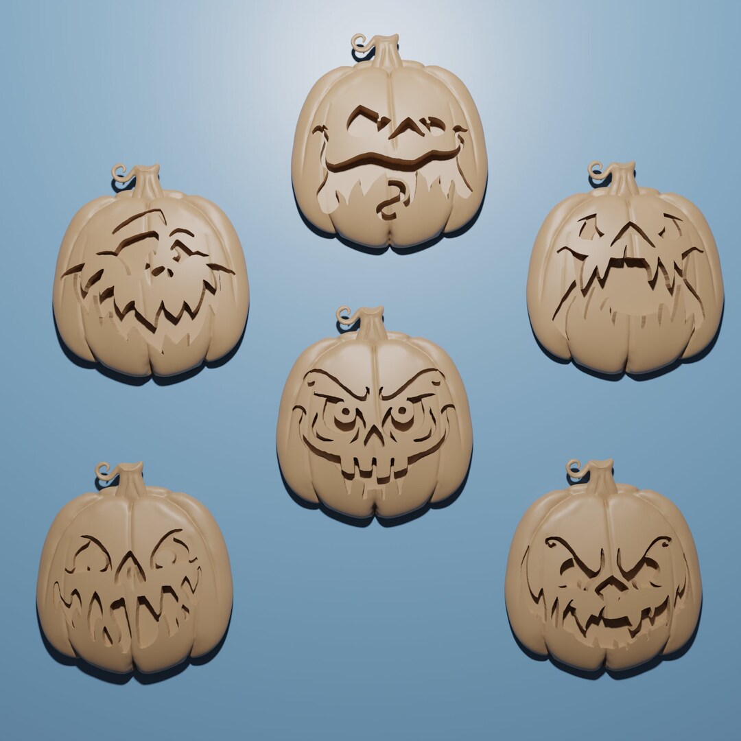 5-piece Pumpkin Relief STL Files CNC Router Engraver Wooden Wall Decor ...