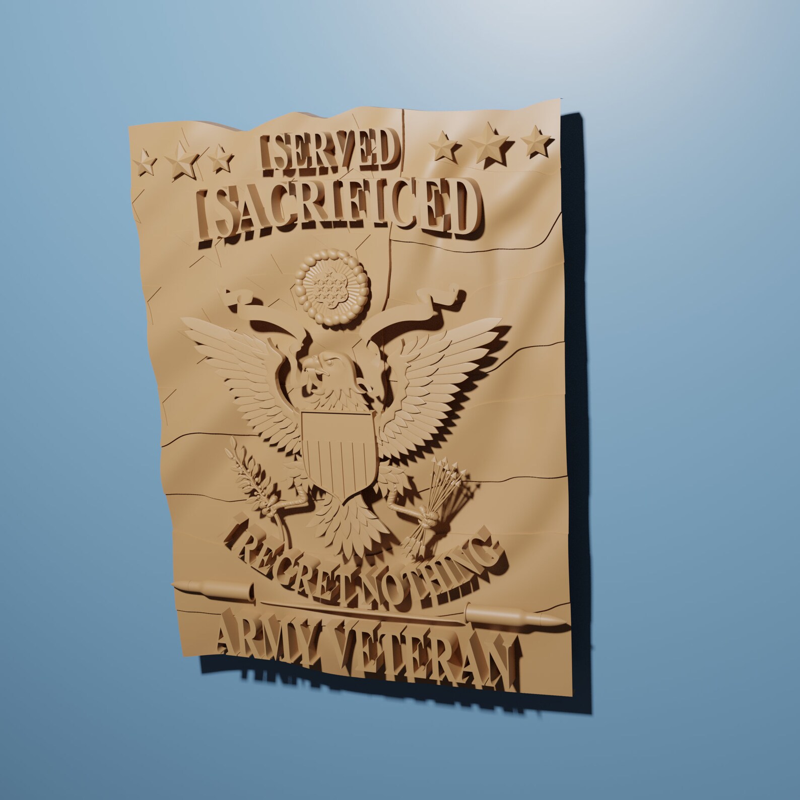 Veteran Served Badge Relief STL File, CNC Router Engraver Art, Artcam ...