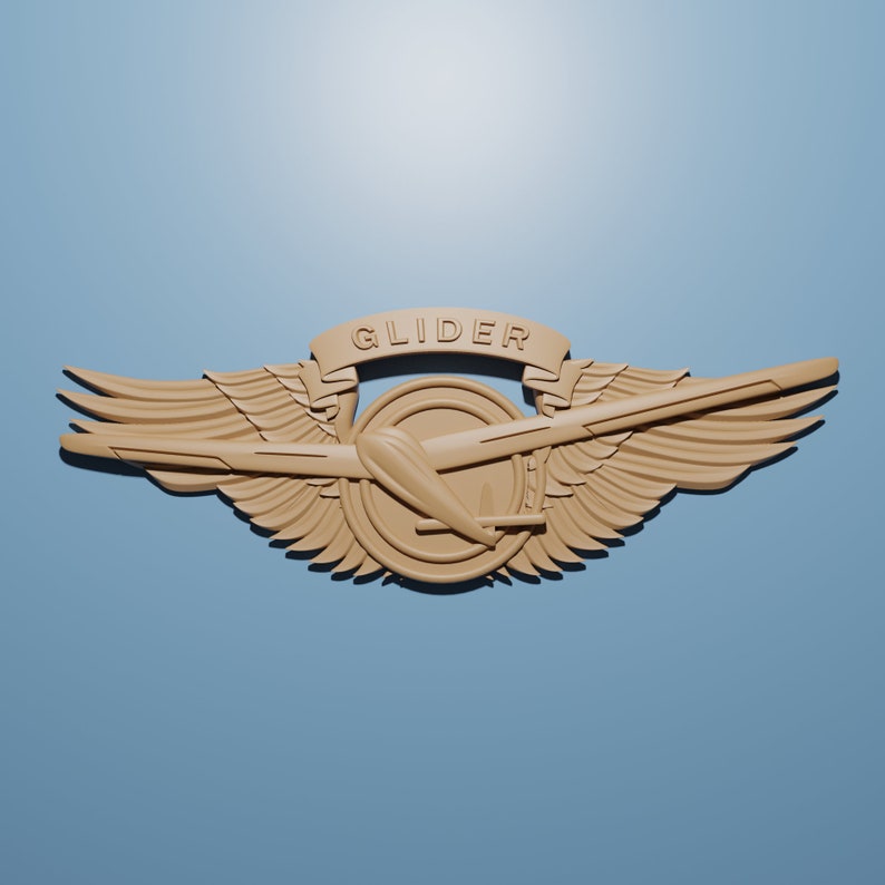 Glider Wings Pilot Relief STL File CNC Router Art Artcam - Etsy