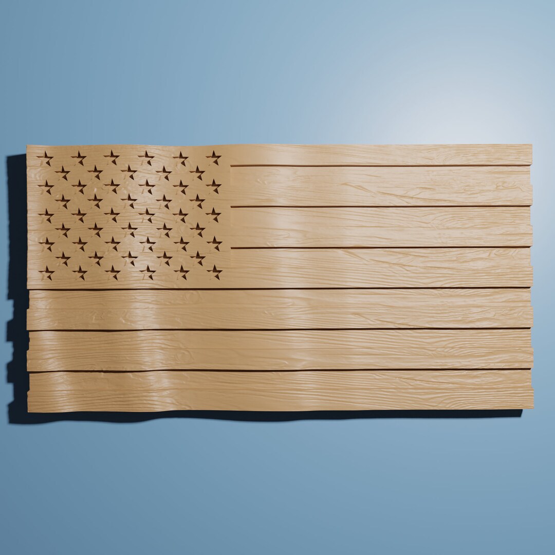 USA Flag STL Design File for CNC Vcarve & Aspire Compatible Ideal for ...