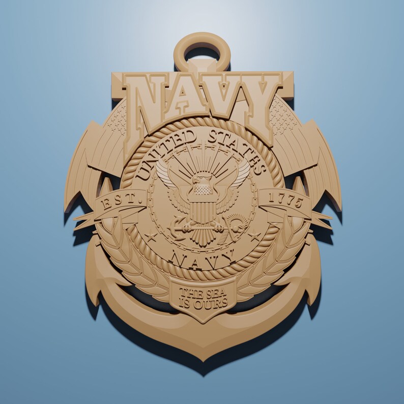 Navy USA Sea is Ours Relief STL File CNC Router Art Artcam - Etsy
