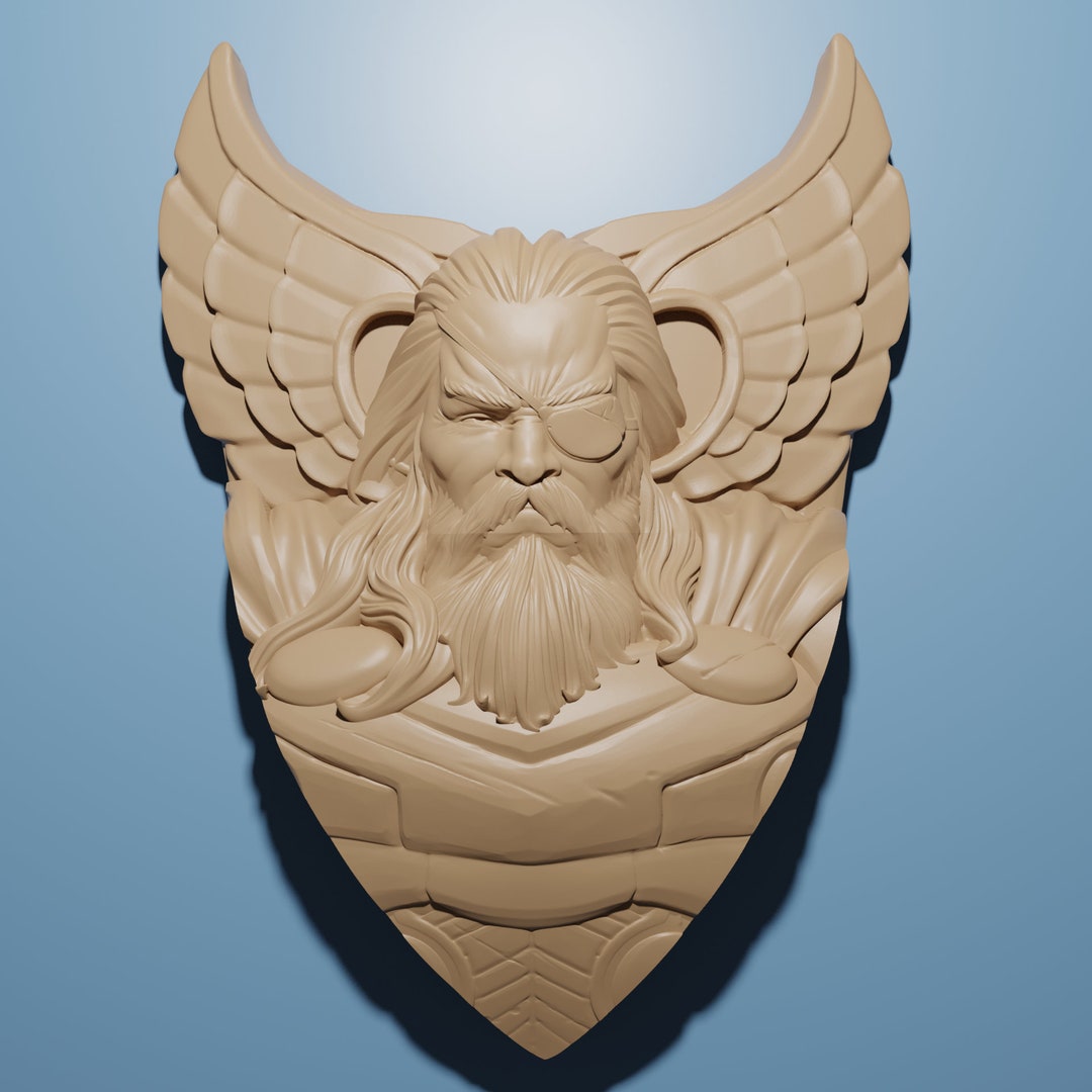 Odin Viking Design STL File, CNC Router Engraver Art, 3D Relief Wall ...