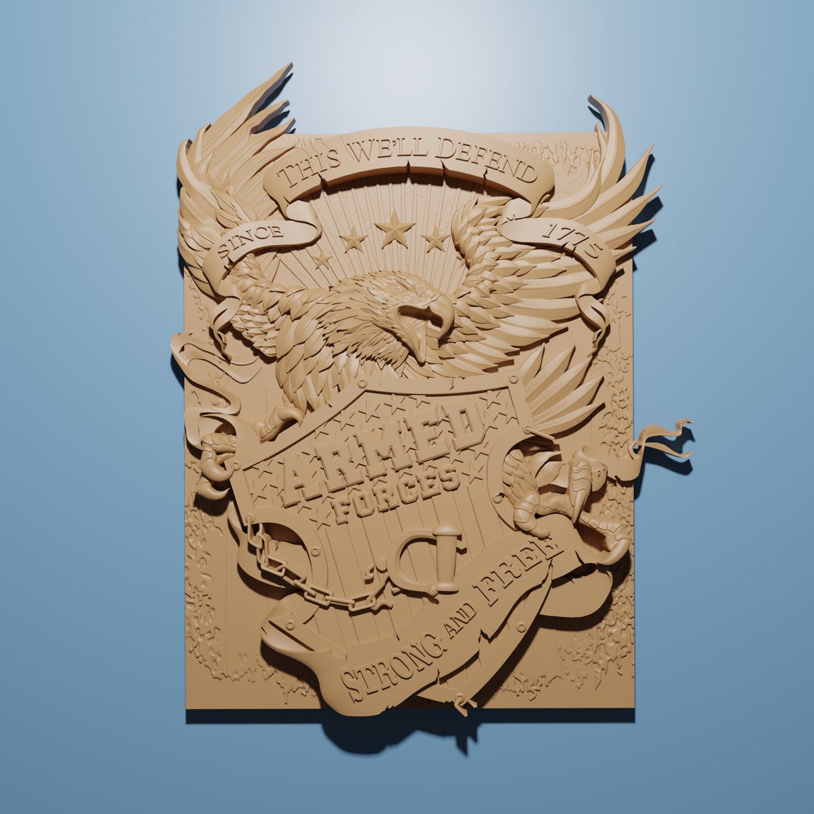 Armed Forces Eagle Badge STL File CNC Router Engraver - Etsy