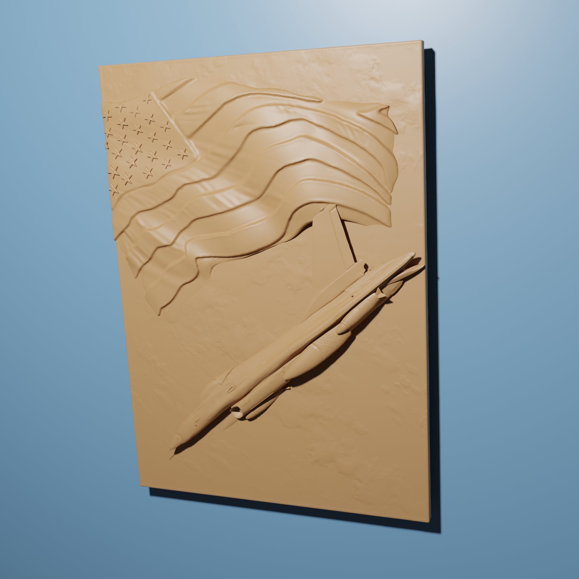 Flag & Plane STL File, Cnc Router Engraver Compatible, Patriotic ...