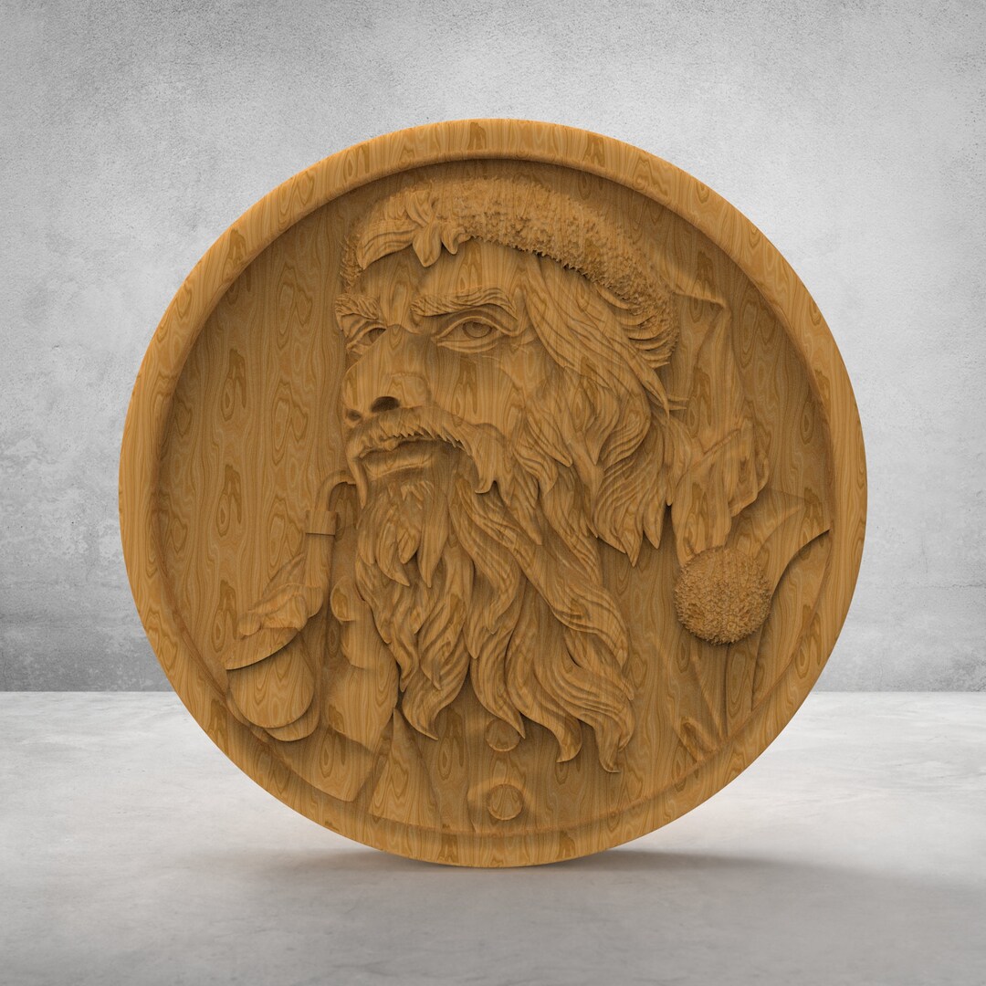 Santa Claus Relief Design STL File for CNC Machines Festive Wall Decor ...