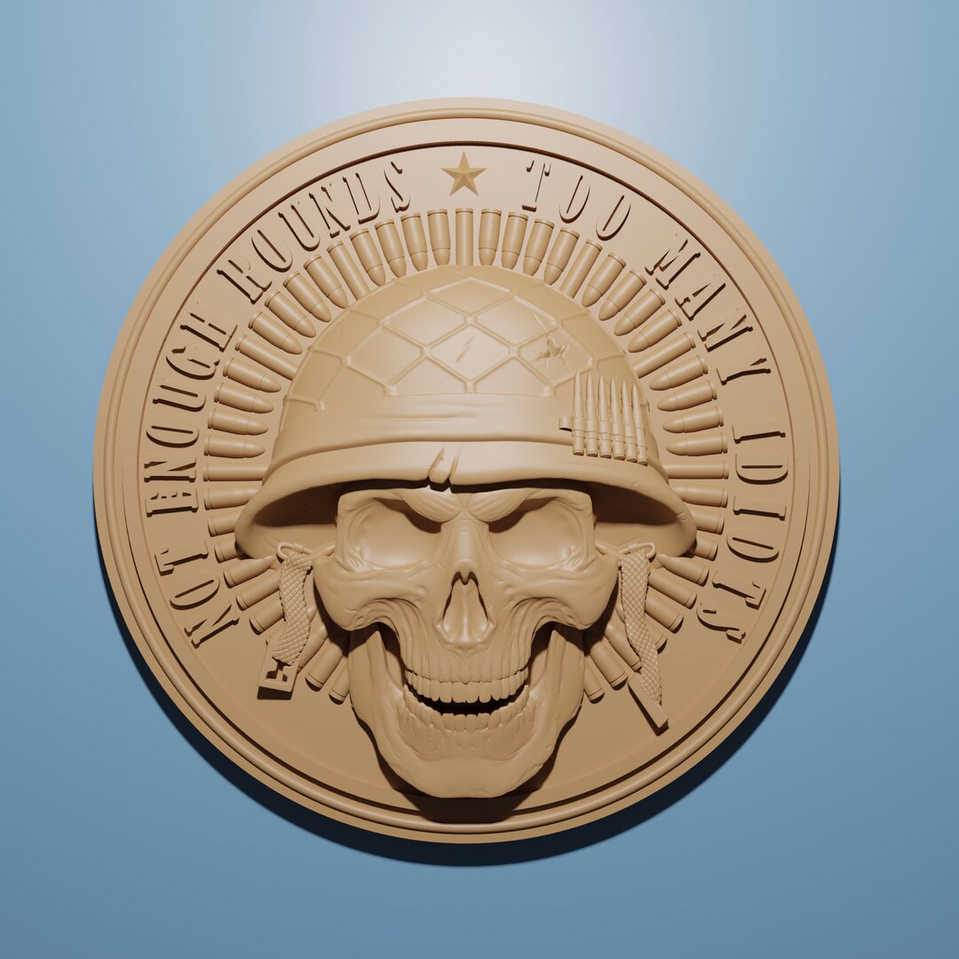 Skull Soldier Rounds Helmet STL File, CNC Router Engraver Compatible ...