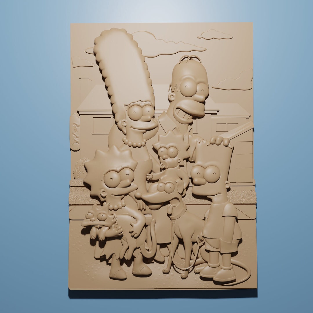 Unique Simpsons Relief STL File for CNC Router Engraver Wooden Wall ...