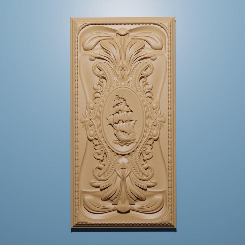 Ship in the Ocean Relief STL File CNC Router Engraver Wall - Etsy