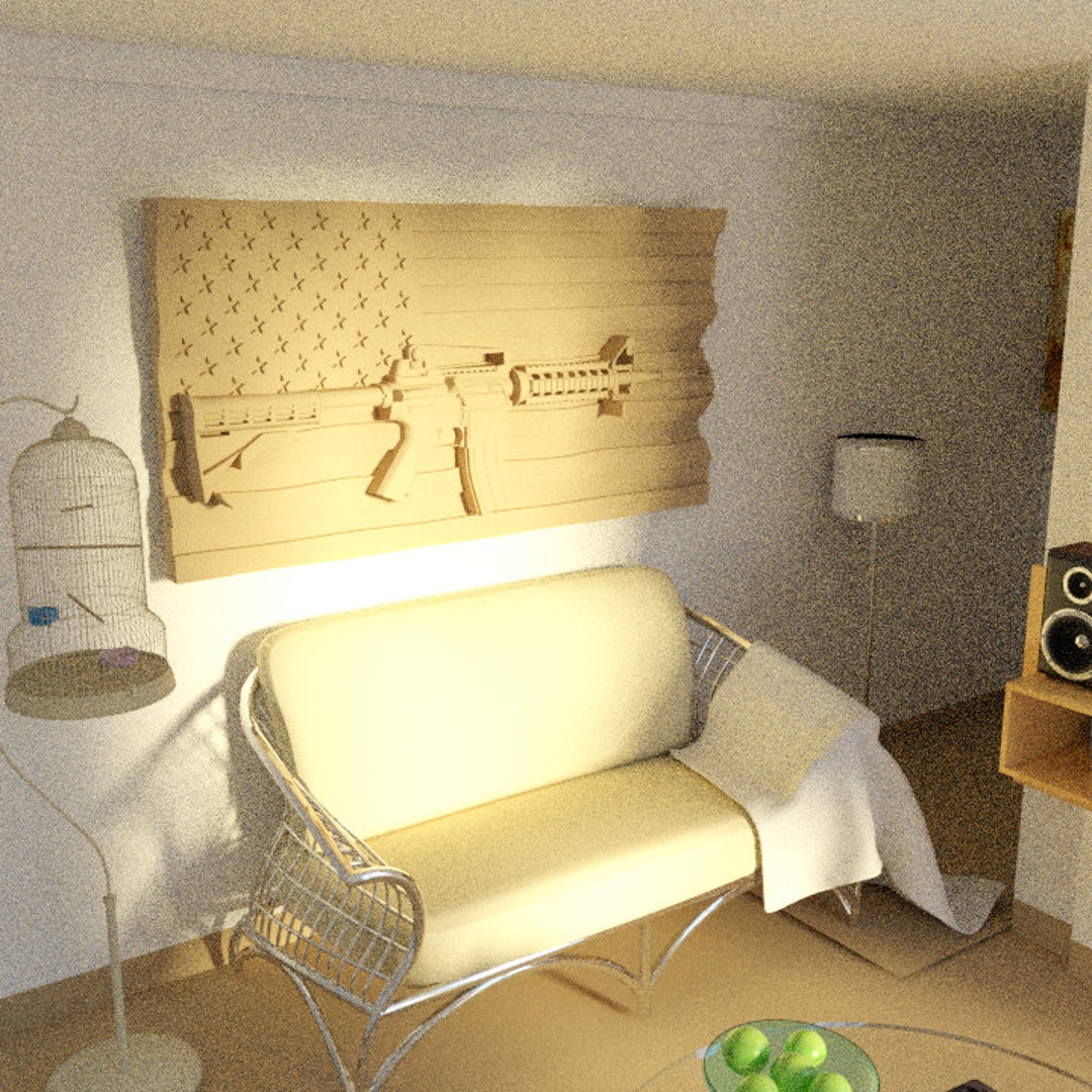 M4A1 Gun American Flag Relief Artcnc Files for Wood Carving - Etsy ...