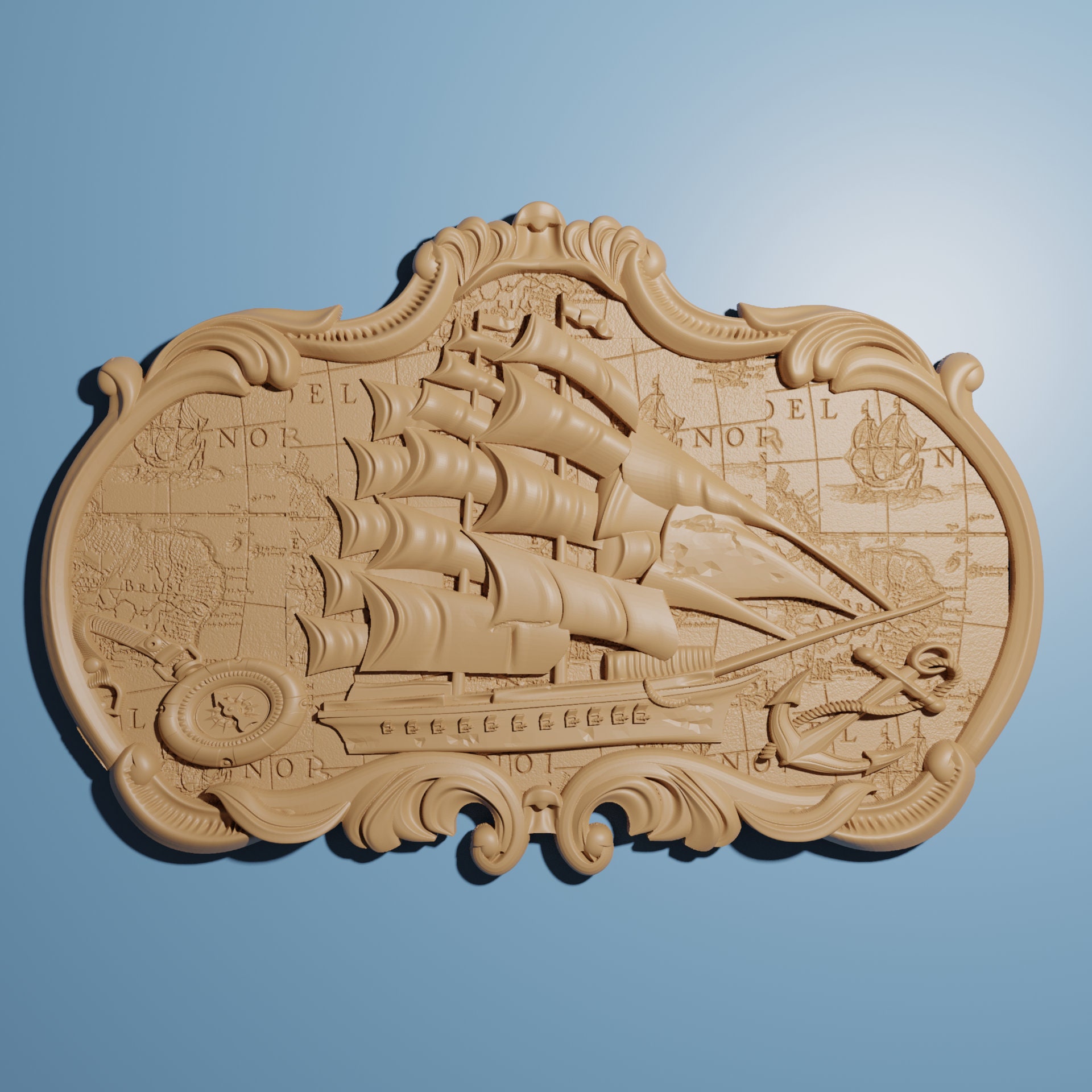 Elegant Sail STL Design File for CNC Artcam, Aspire, Vcarve Compatible ...