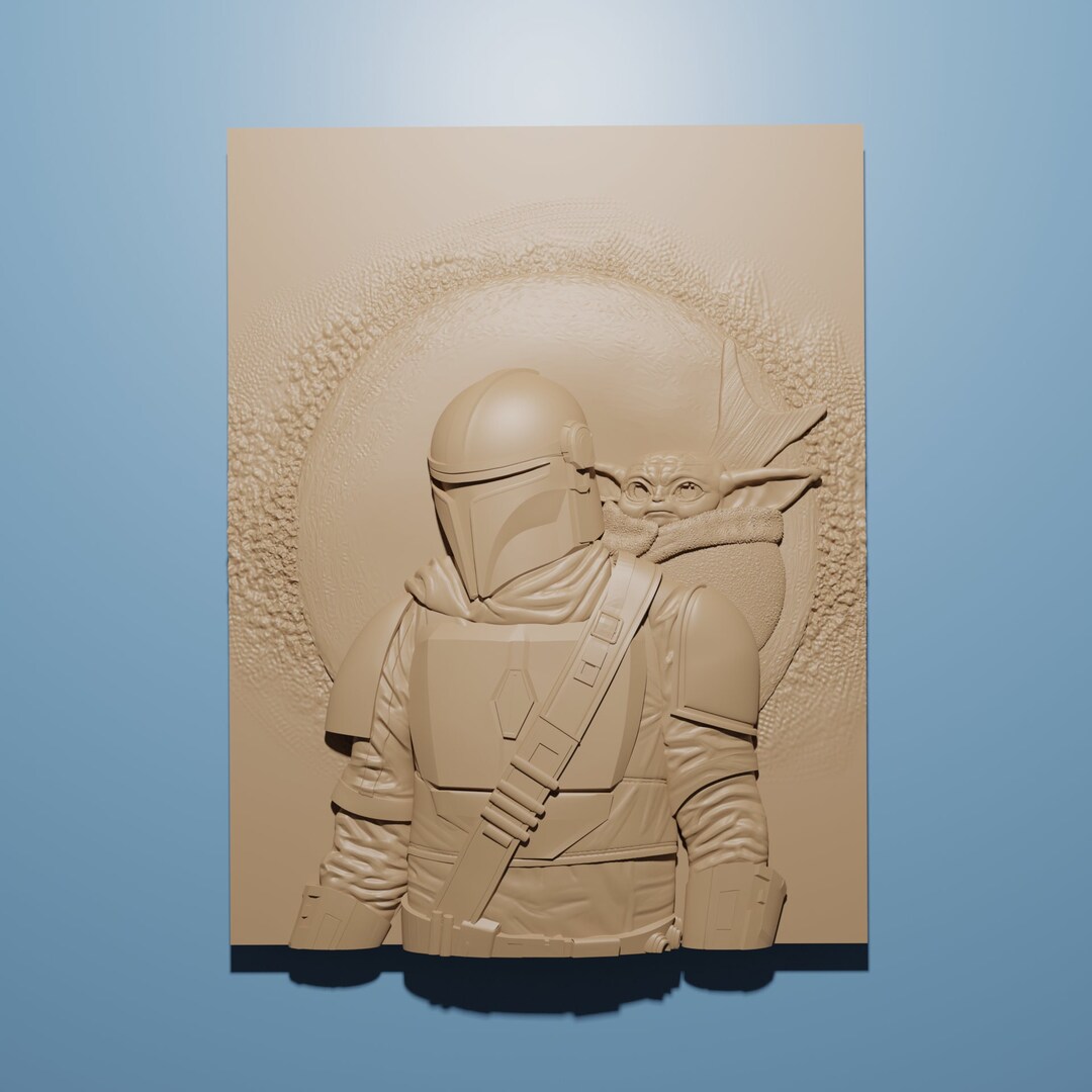 Mandalorian Design STL File CNC Router Engraver Art 3D - Etsy