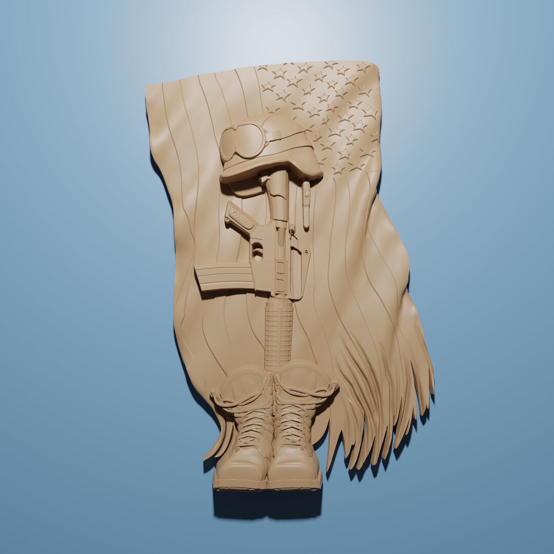 Fallen Hero Tribute CNC STL File Honoring Service With Artcam, Aspire ...
